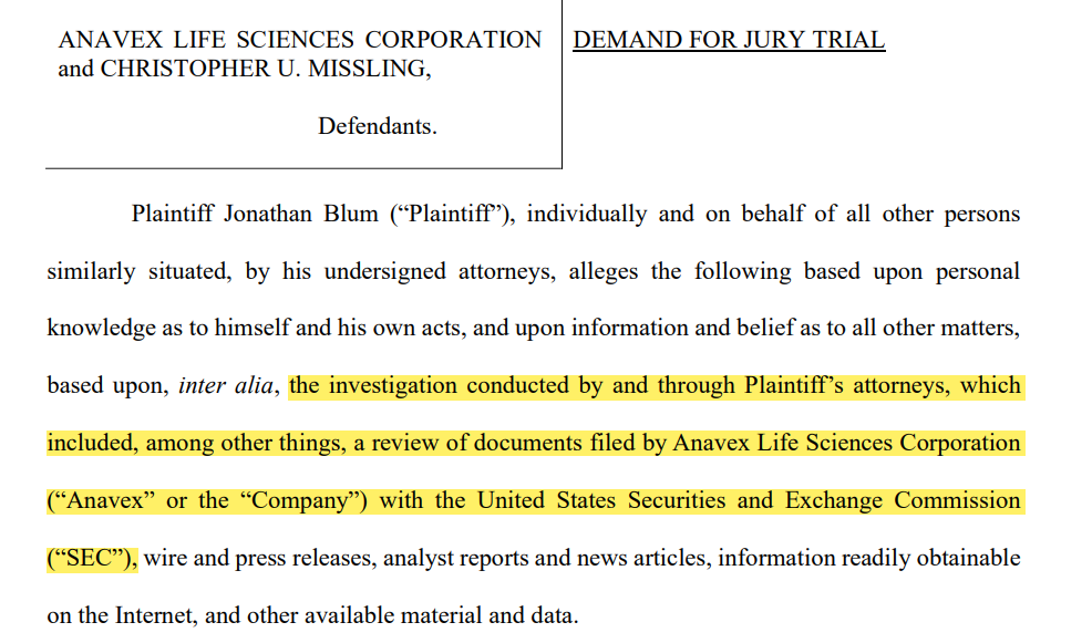 Anavex Life Sciences (AVXL) Clinical Trials Issues Case